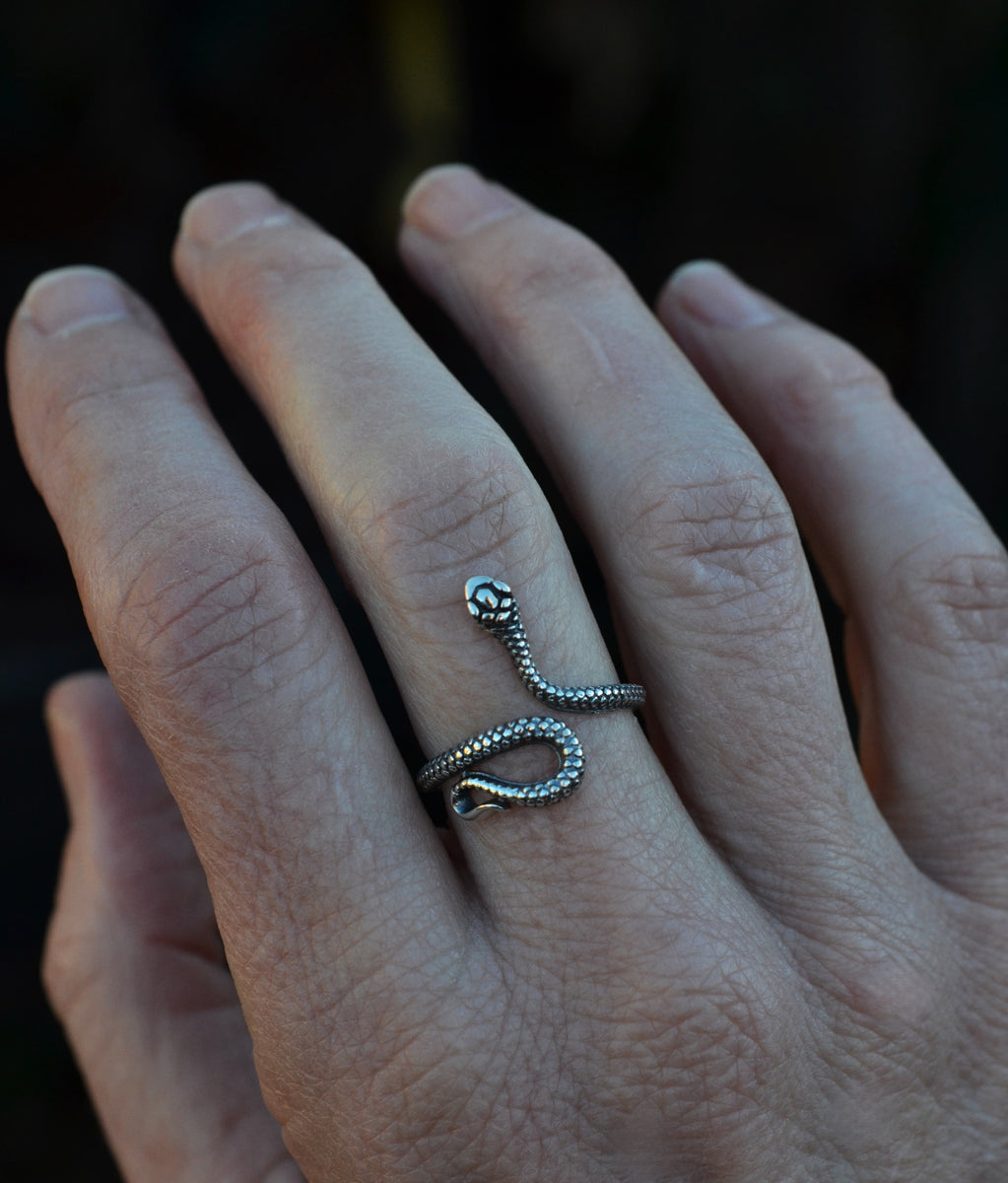 Wrap Around Snake Ring - Slightly Adjustable - Only size left is adjus – Arrok Jewelry
